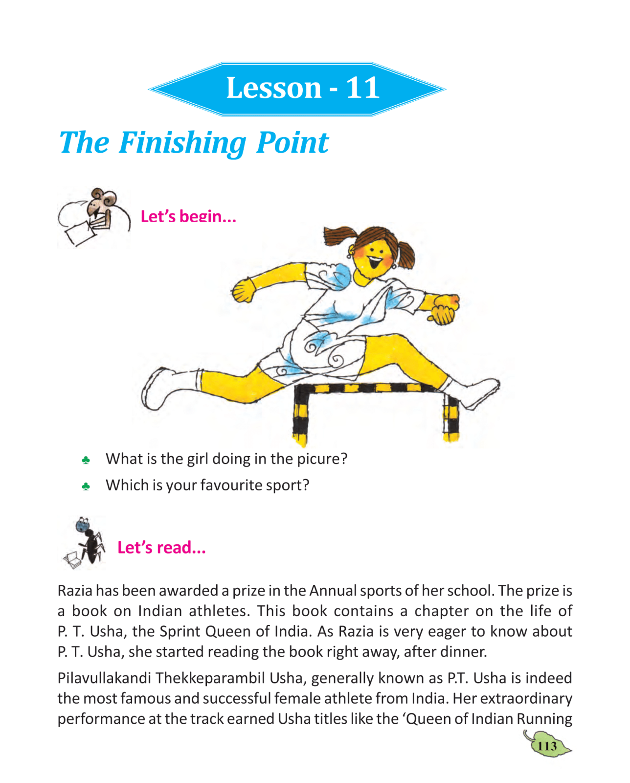 The Finishing Point | Activity Questions Answer | Class V