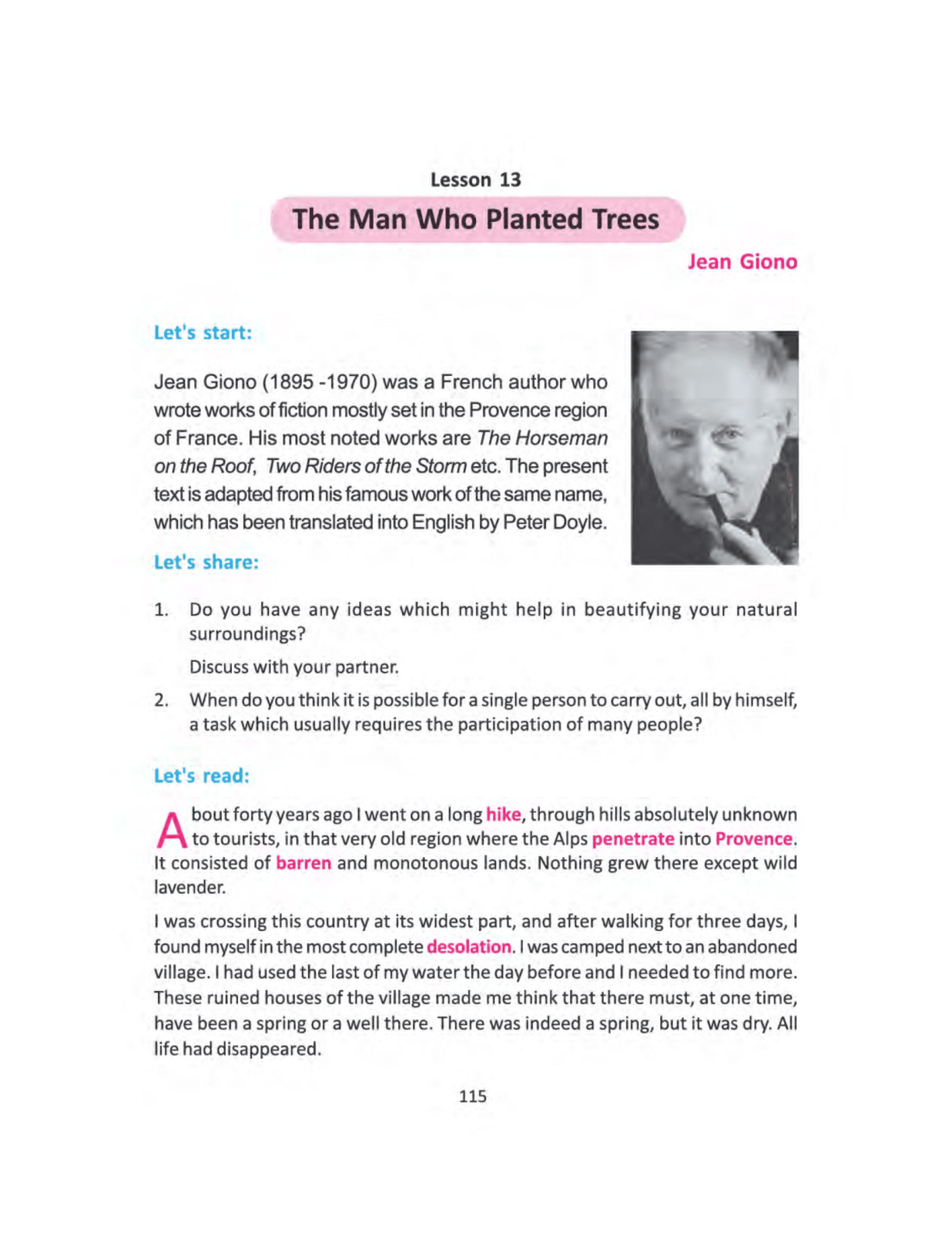 The Man Who Planted Trees Activity Question Answer Class 8