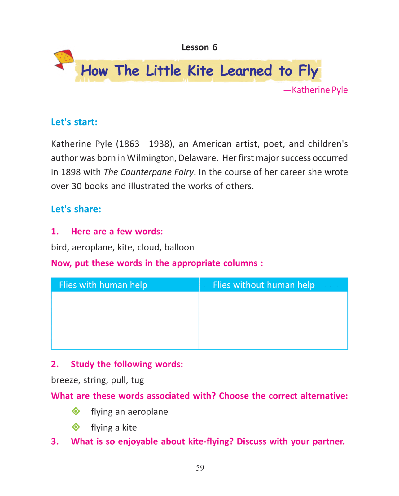 How The Little Kite Learned to Fly | Class 6 | Activity