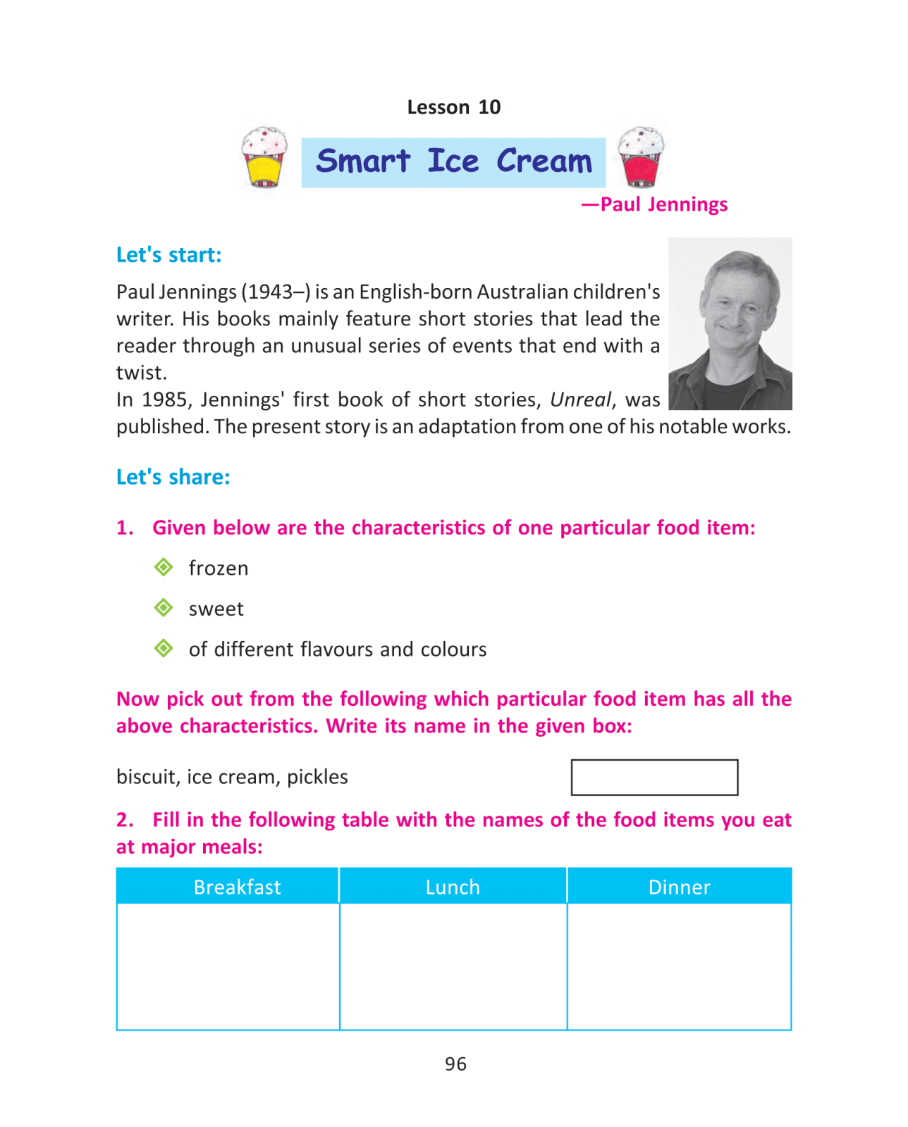 Smart Ice Cream | Class 6 | Activity Question Answer
