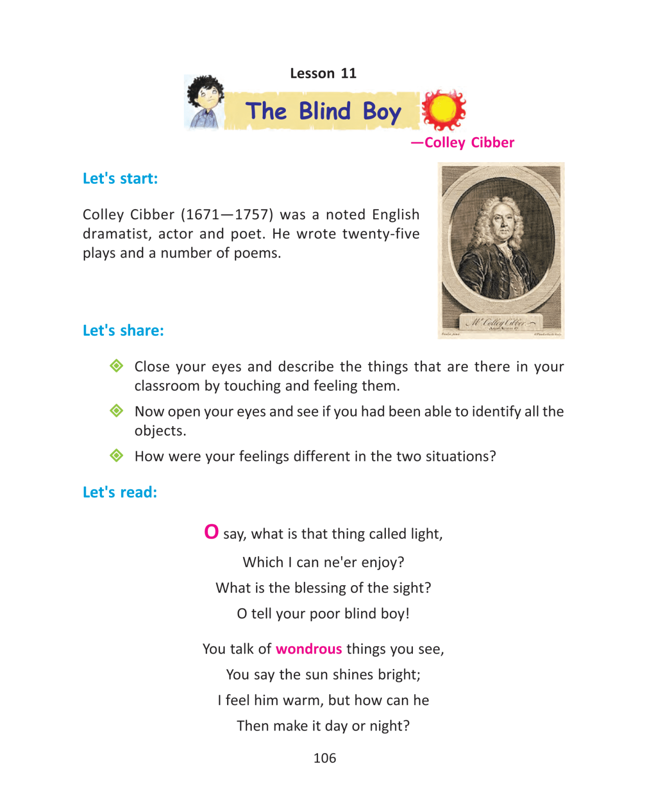 The Blind Boy|Class 6 | Lesson 11 | Activity Question Answer