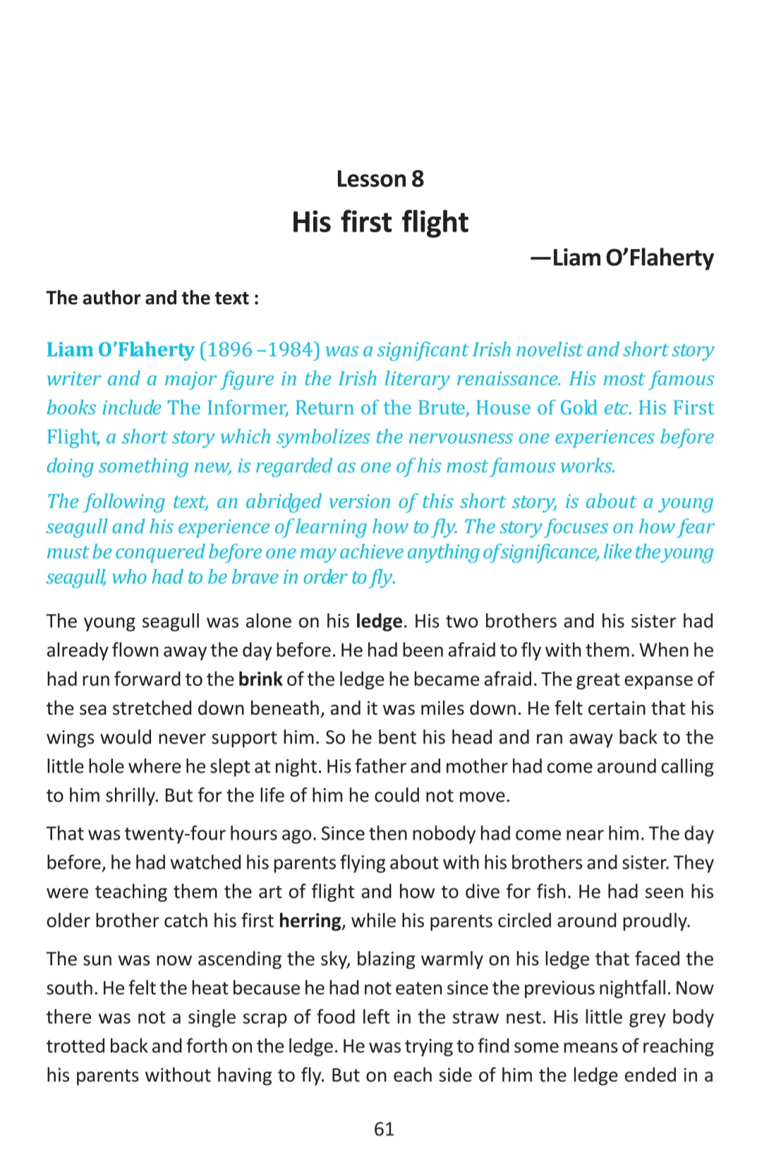His First Flight । Liam O'Flaherty | Class 9 । Lesson 8